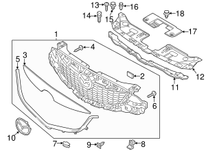 2013-2015 Mazda CX-5 Grille Assembly KD45-50-710G | Mazda Parts Advantage