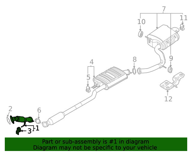 28610-R5300 - Exhaust Intermediate Pipe 2021-2024 Kia Sorento | Kia ...
