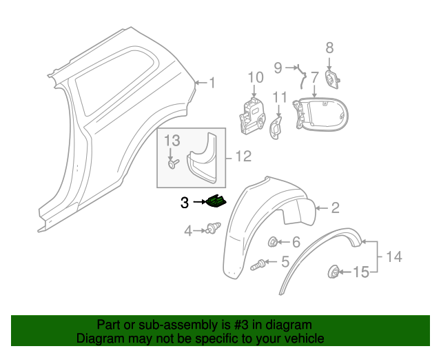 2008-2013 Volvo C30 Fender Liner Retainer Clip 30698668 | OEM Euro Parts