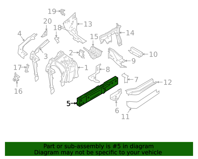41007417571 - 2019-2023 BMW Lower Rail (41-00-7-417-571) | BMW of South ...