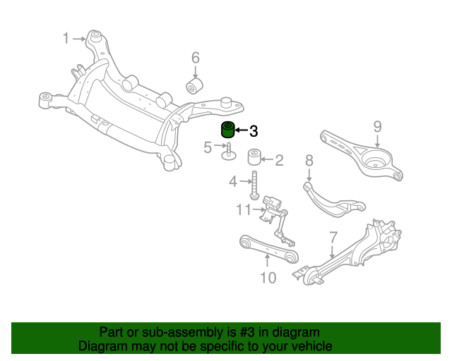 Suspension Cross-Member Rear Bushing - Volvo (31329240) | TascaParts