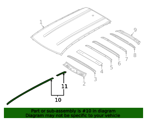 73852-6RA0A - Roof Molding 2021-2024 Nissan Rogue | Nissan Parts ...