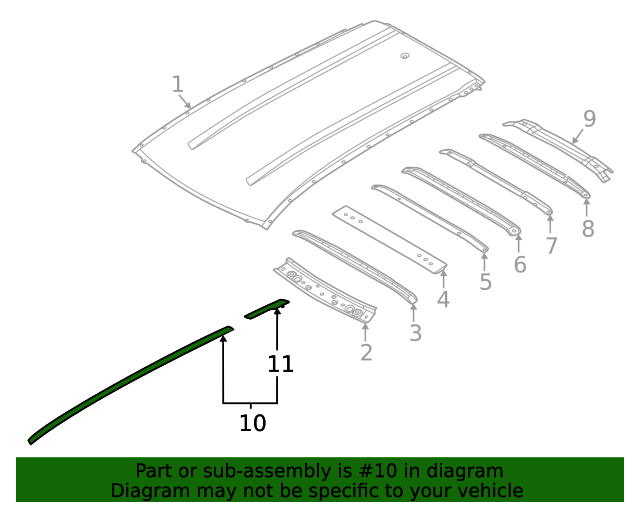 2021-2023 Nissan Rogue Roof Molding 73852-6RA0A | Nissan Parts Store