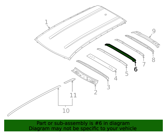 2021-2023 Nissan Rogue Roof Bow G3270-6RRMA | Nissan Parts Plus