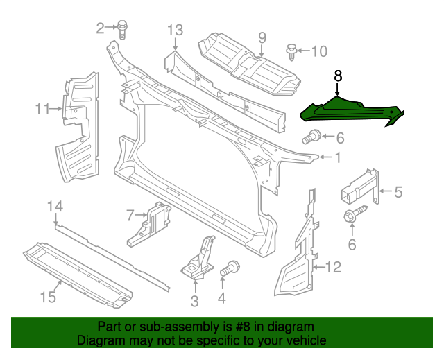 2016-2018 Audi Headlamp Cover 4G8-805-286-D | Genuine Audi Parts