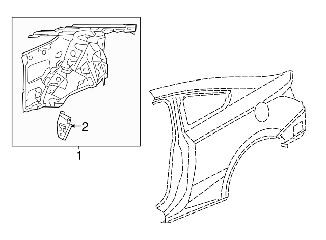 64721-TS8-A00ZZ - Extension, L Rear Wheel Arch - 2012-2015 Honda Civic ...