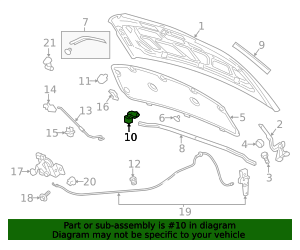 95212749 - Passenger Side Hood Rear Corner Seal 2012-2020 Chevrolet ...