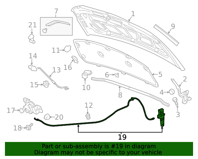 2013-2020 GM Black Hood Latch Release Handle 94538399 GM ...