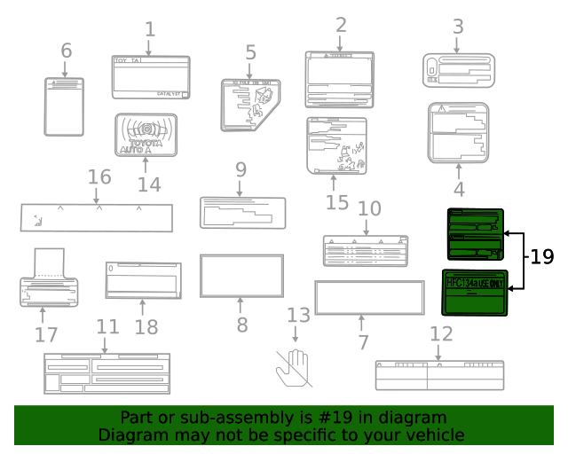 2008-2017 Toyota Land Cruiser AC Label 88723-60131 | Toyota Parts Center