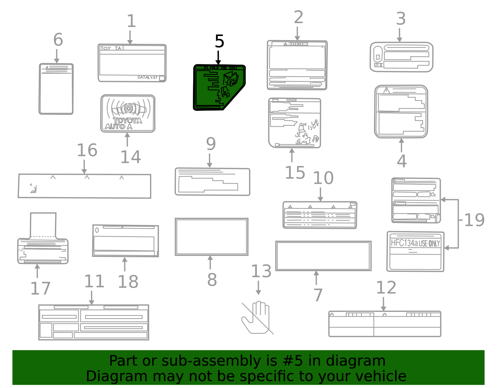 2008-2021 Toyota Land Cruiser Warning Label 74543-60430 | Toyota Parts ...