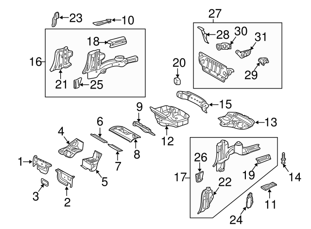 230-616-12-16 - Reinforcement 2003-2012 Mercedes-Benz | Mercedes-Benz ...