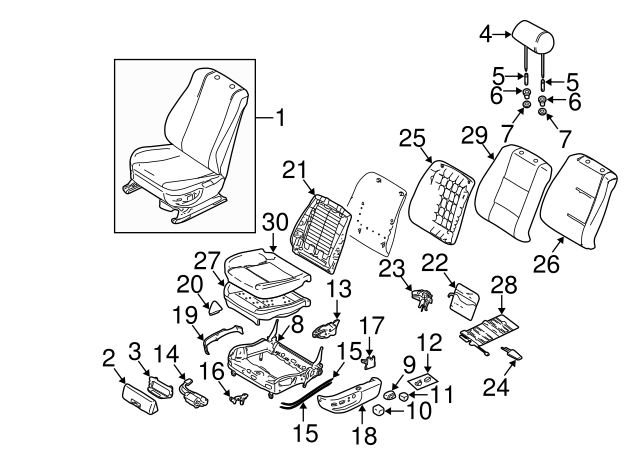 61-31-6-910-717 - Power Seat Switch 1997-2003 BMW | AutoNationParts.com