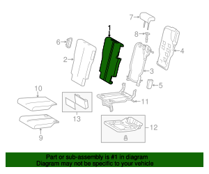2019-2020 Toyota Sienna Seat Back Pad 79175-08031 | Sparks Parts