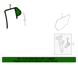 94533827 - Driver Side Rear Door Window Weatherstrip 2013-2022 Buick ...