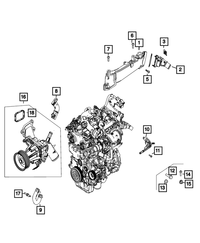 2023-2025 Mopar Turbo Water Return Tube 5048696aa | TascaParts.com