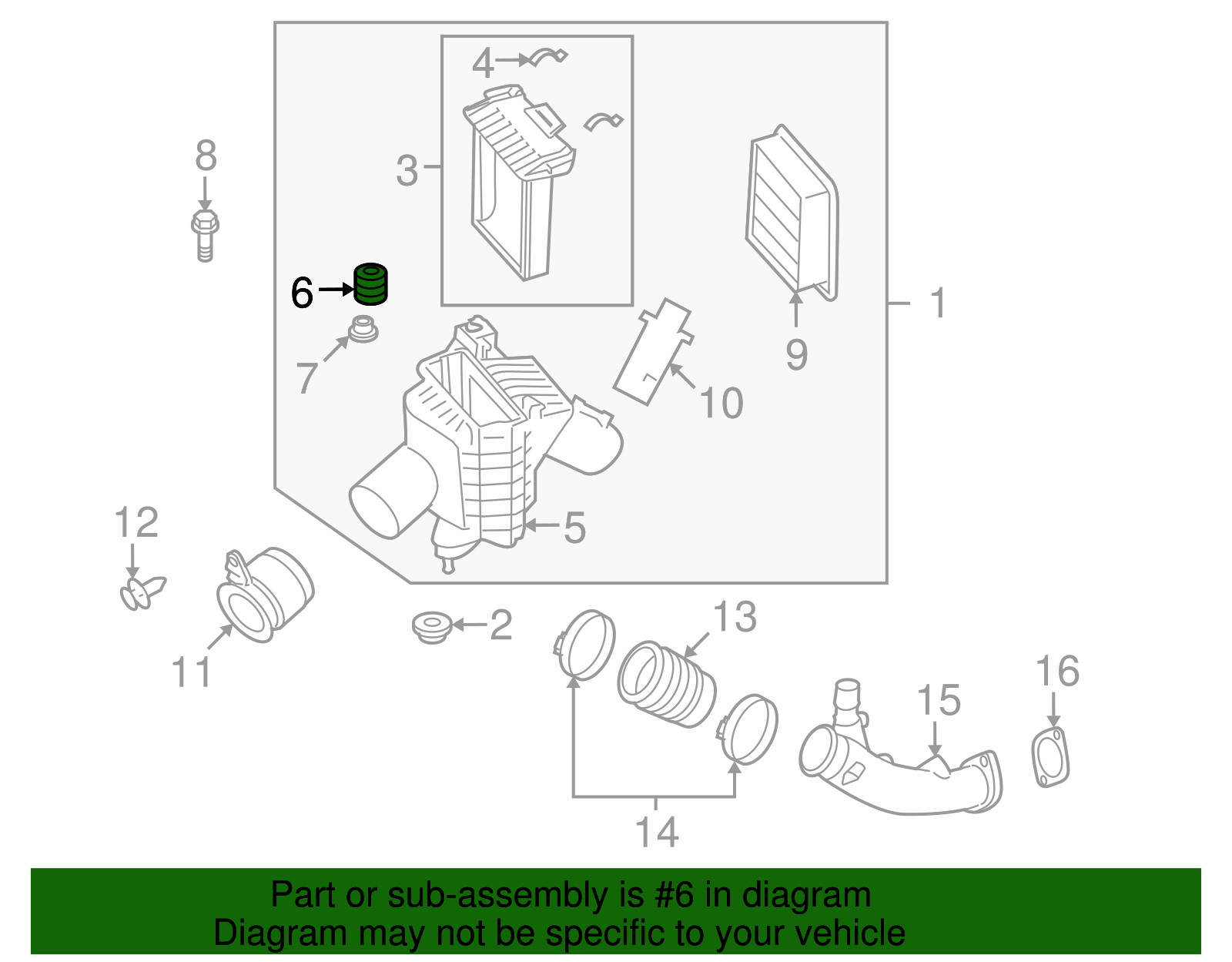 2009-2024 Nissan GT-R Air Cleaner Body Mount 16566-JF00A | Ziegler ...
