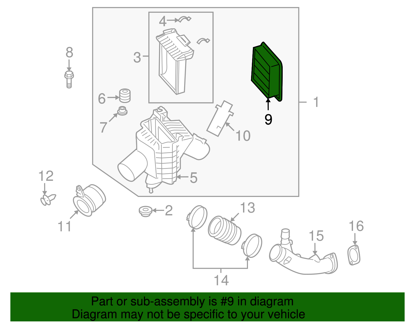 2009-2024 Nissan GT-R Air Filter 16546-JF00A | Nissan Parts Central
