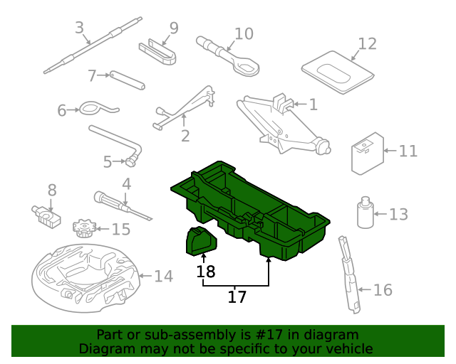 2017-2024 Audi Storage Tray 8W0-012-169-J | Audi USA Parts