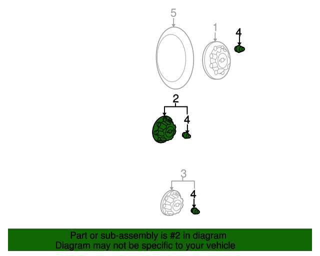 15712384 - Sparkle Silver Center Cap with Bowtie Logo 2007 Chevrolet ...