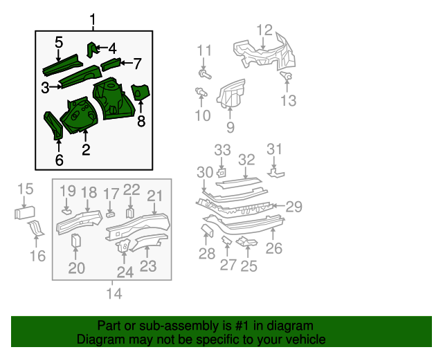 Toyota 2008-2013 Toyota Highlander Apron Assembly 53701-0E040 | Toyota ...