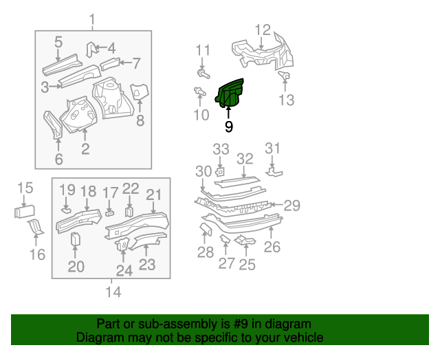 2010-2018 Toyota Highlander Fender Apron Seal 53737-0E050 | Toyota ...