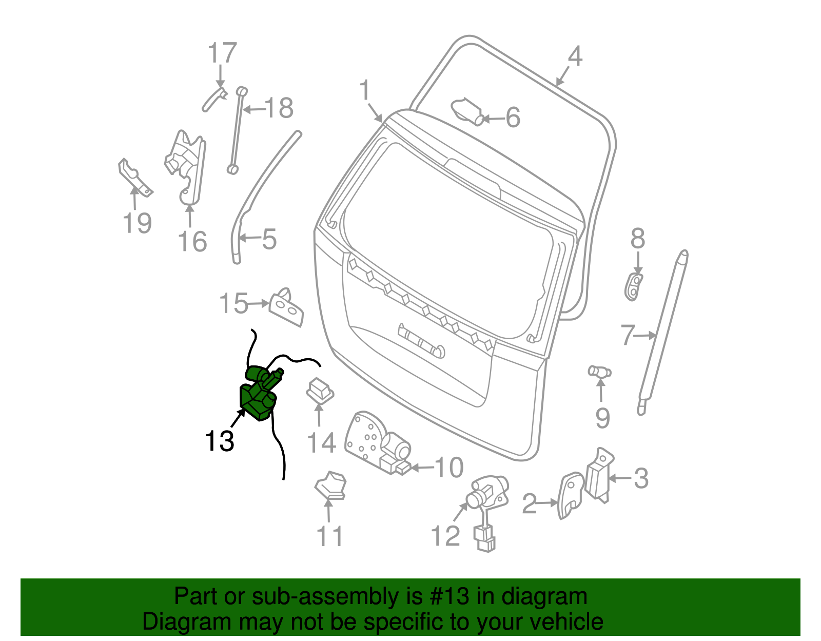 2010-2014 Kia Sedona Bellcrank 81290-4D700 | Genuine Kia Parts ...