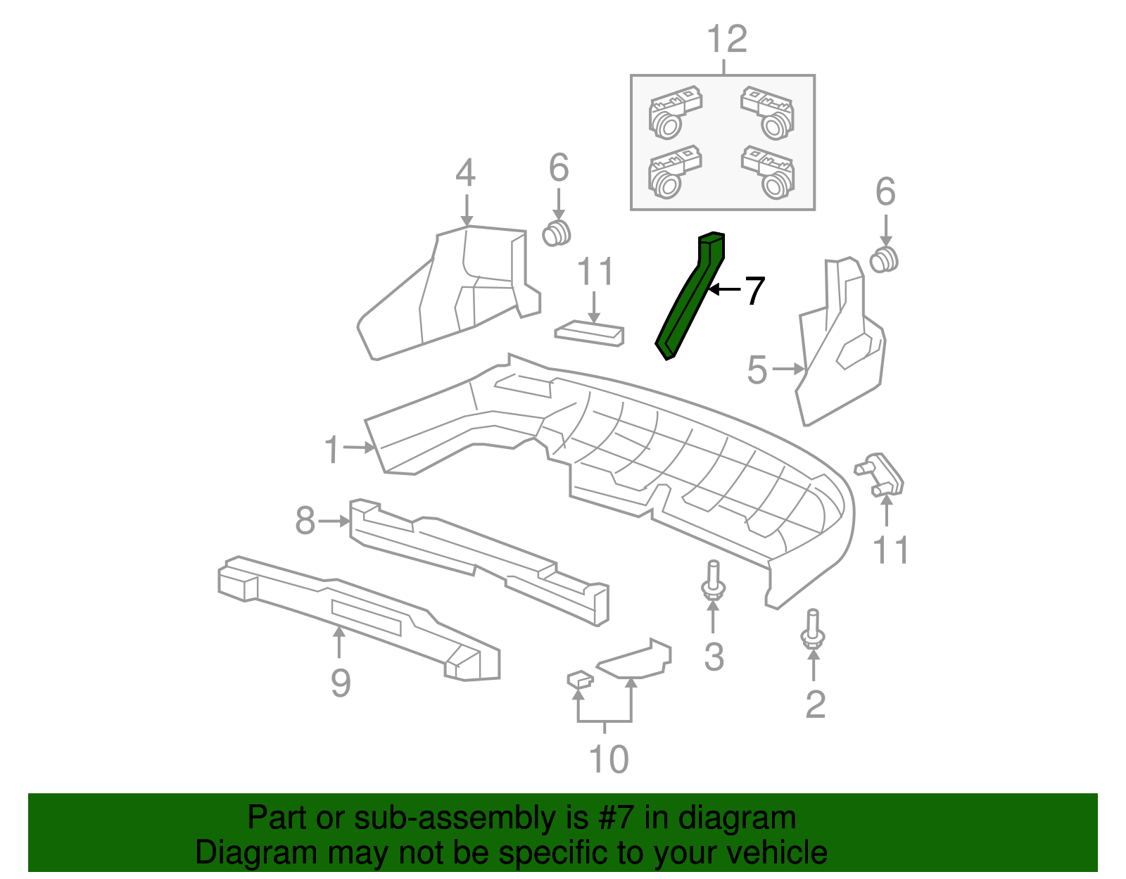 71593-SWA-A01 - 2007-2011 Honda CR-V - Spacer R Rear Bumper Side ...