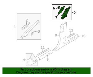 2022-2024 Hyundai Tucson Upper Center Pillar Trim 85840-CW000-MMH ...