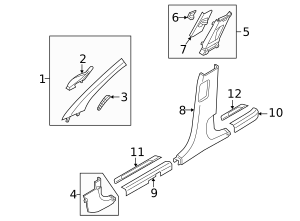 Hyundai - 85830-CW000-NNB - Upper Center Pillar Trim - 2022-2024 ...
