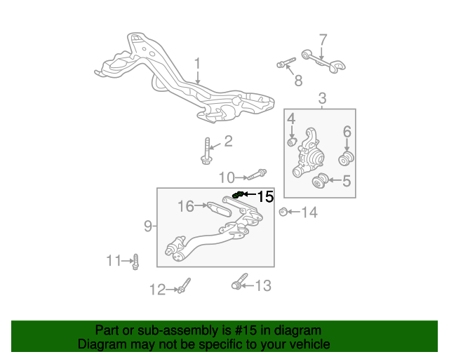 52364-SCV-A51 - Bush, Rear Arm (Lower) (Inner) 2007-2011 Honda Element ...