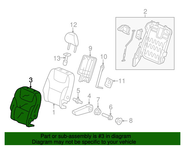 81721-TK8-A01ZC - Cover L Middle Seat-Back Trim *YR400L* (Sienna Beige ...