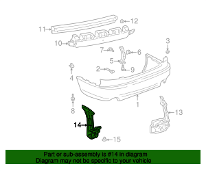 52592-53010 - Bumper Seal 2001-2005 Lexus IS300 | AutoNation Parts