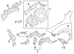 2011-2019 Nissan Outer Rail Outer Plate 751F7-1KA0A | Melloy Nissan Parts