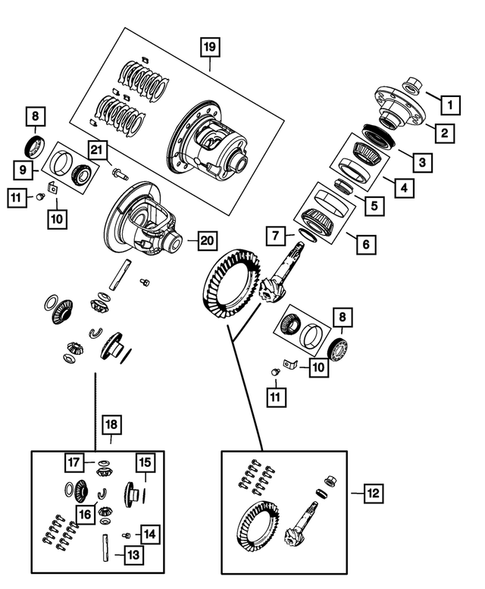 Rear Axle; Housing, Differential and Vent for 2019 Ram 1500 Classic ...
