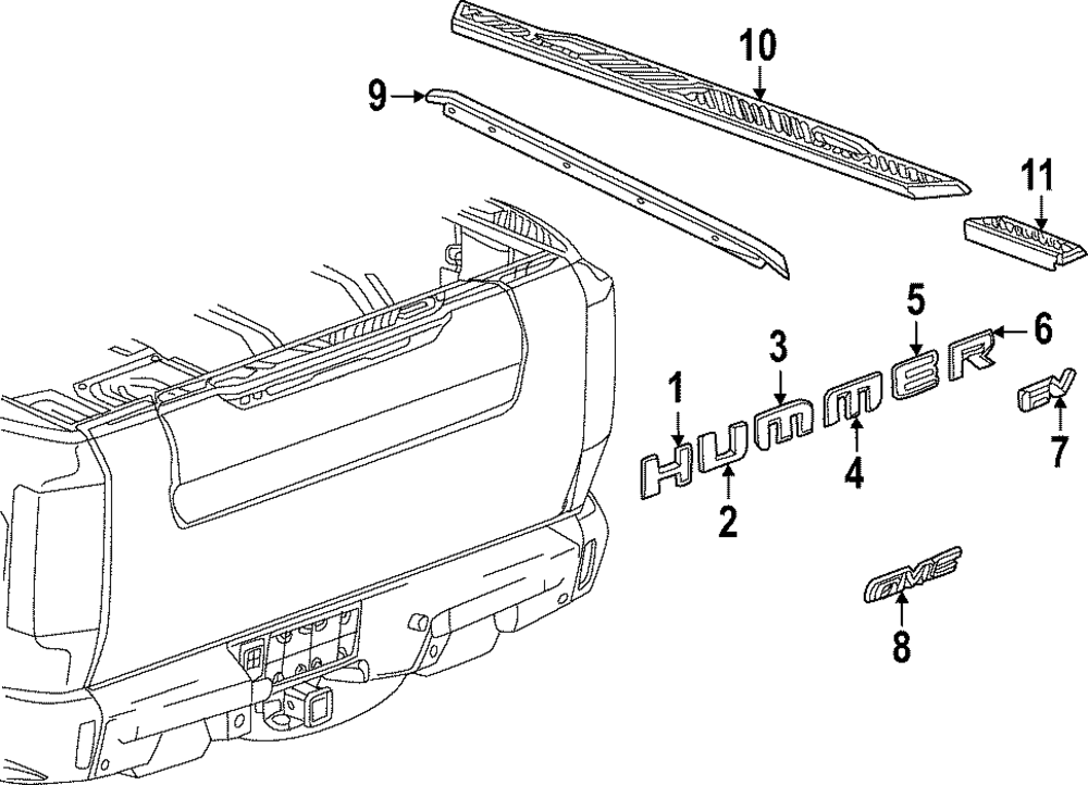2022-2025 GMC Hummer EV Pickup Tailgate Emblem 84976875 GM ...