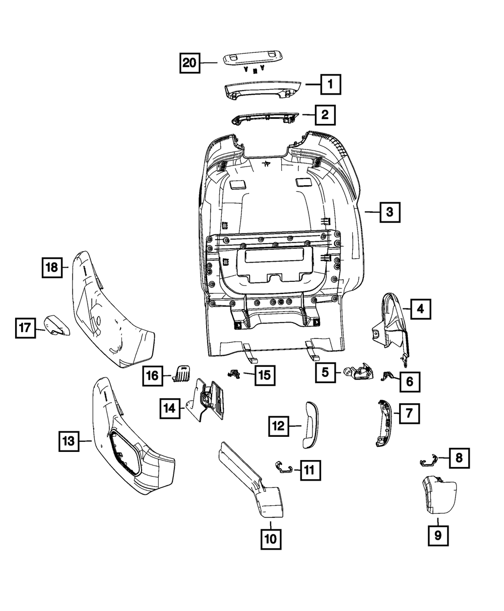 2022-2023 Jeep Grand Wagoneer Front Seat Back Panel 6VE931X7AE | Mopar ...
