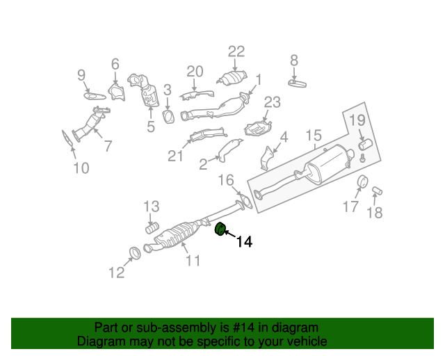 1995-2007 Subaru Exhaust System Hanger 44031AA030 | Subaru Parts Store