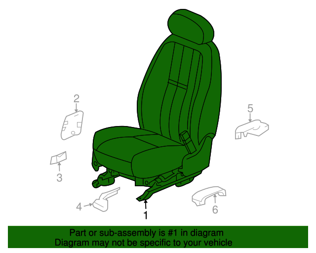 2007-2010 GM Passenger Seat Adjuster 20779107 GM | GMPartsDirect.com