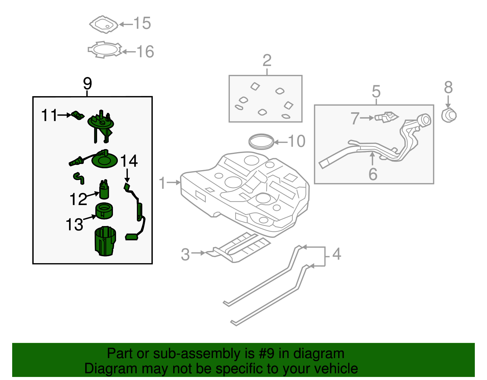 31110-3Q700 - Fuel Pump Assembly 2011-2014 Hyundai Sonata | Hyundai ...