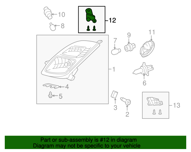2004-2009 Toyota Prius Headlight Bracket 81194-47020 | Toyota Parts Center