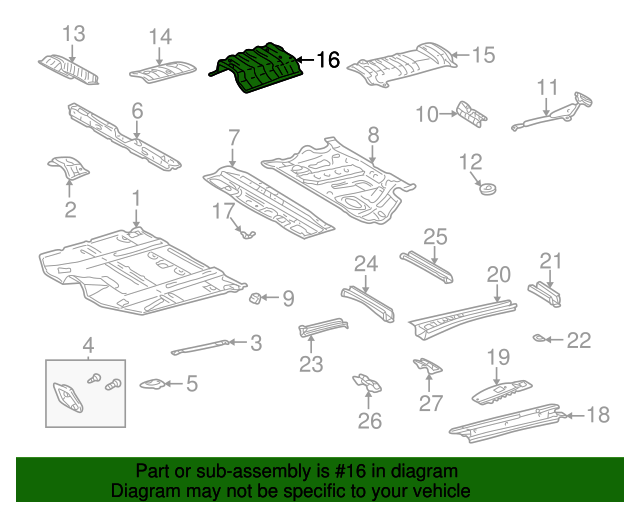 58327-0E011 - Heat Shield - 2004-2007 Toyota Highlander | OEM Genuine ...