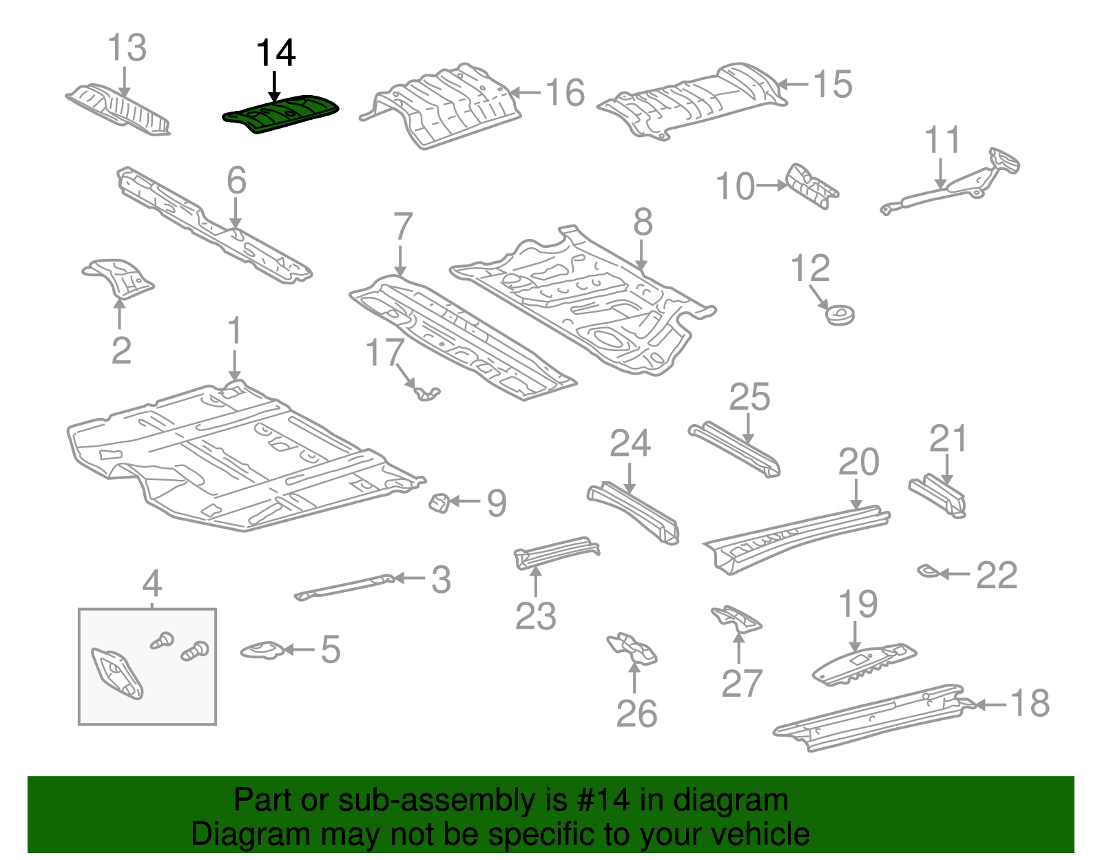 2004-2010 Toyota Highlander Heat Shield 58153-0E010 | Toyota Parts Center
