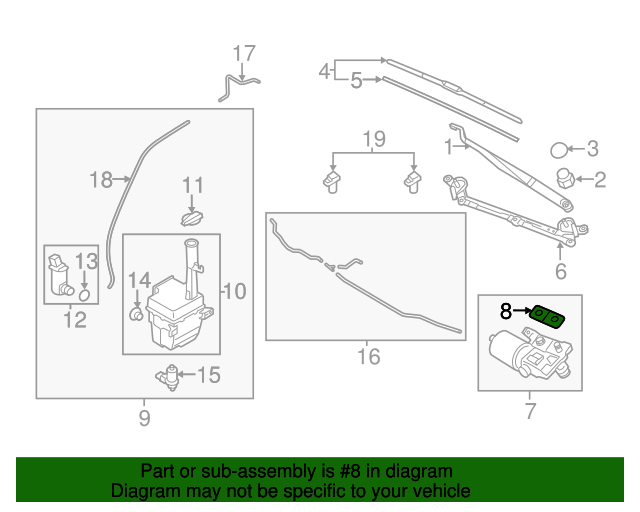 2010-2014 Hyundai Wiper Motor Arm 98160-0W000 | OEM Parts Online