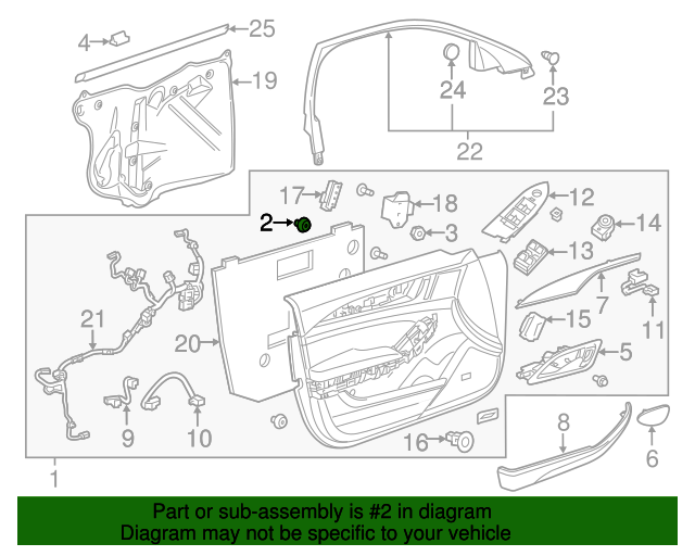 2014-2019 Cadillac CTS Door Interior Trim Panel Retainer 11612076 GM ...