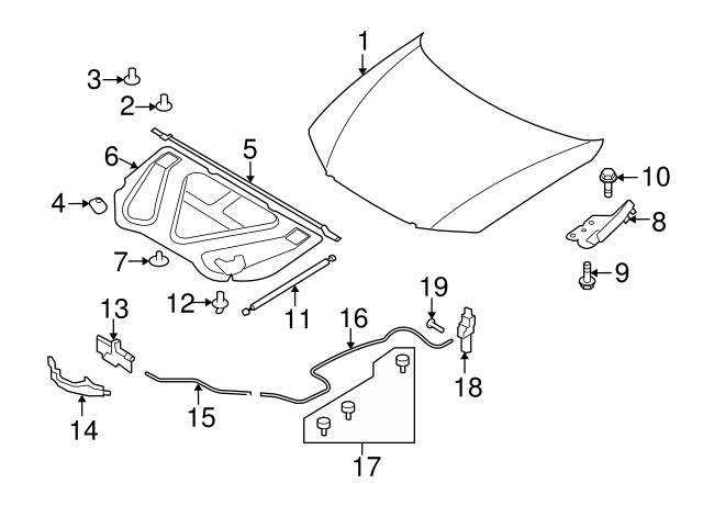 2006-2011 Hyundai Azera Support Cylinder 81161-3L001 | OEM Parts Online