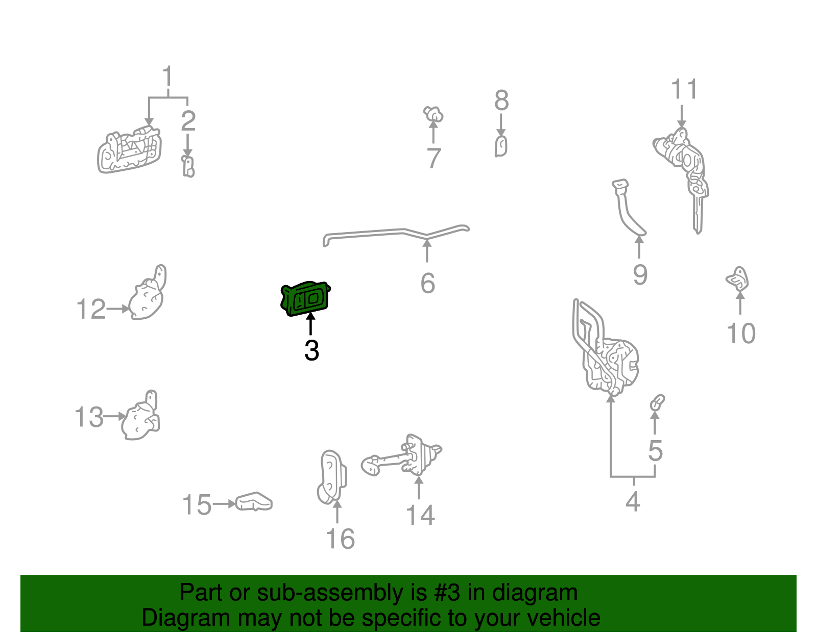 Genuine Toyota Handle, Inside part# 69205-04010-E0 for 1995-2000 Toyota ...