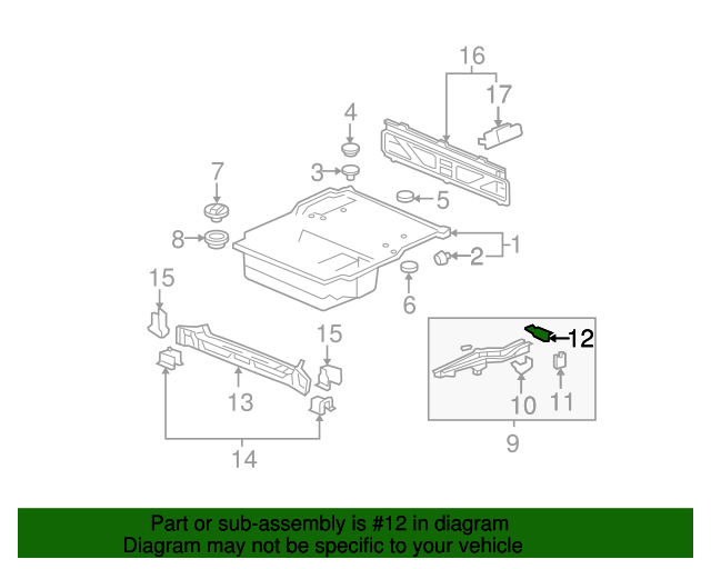 65636-SJC-A00ZZ - Rear Extension 2006-2014 Honda Ridgeline | Honda ...