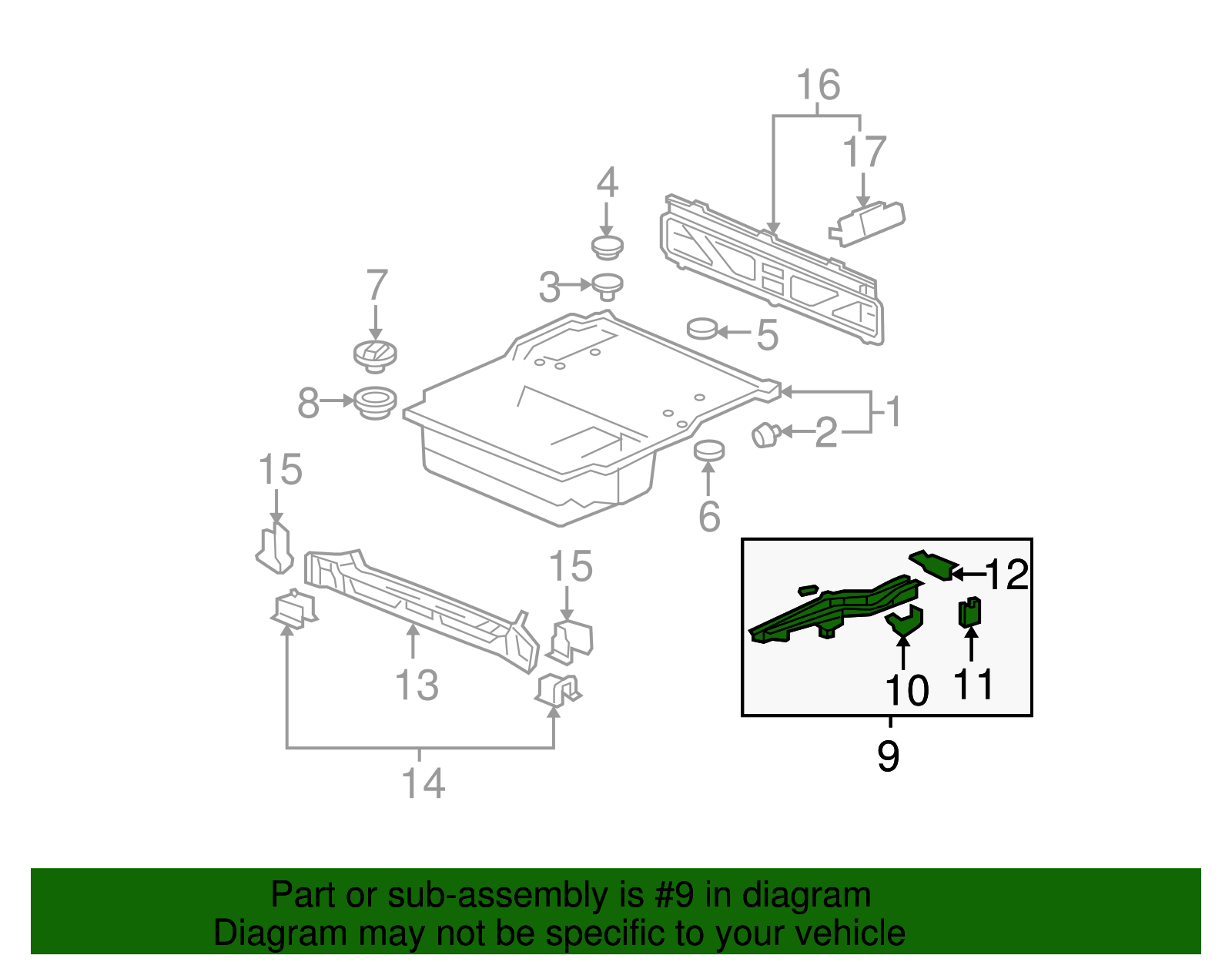 65660-SJC-305ZZ - Rear Rail Assembly 2006-2008 Honda Ridgeline | Honda ...