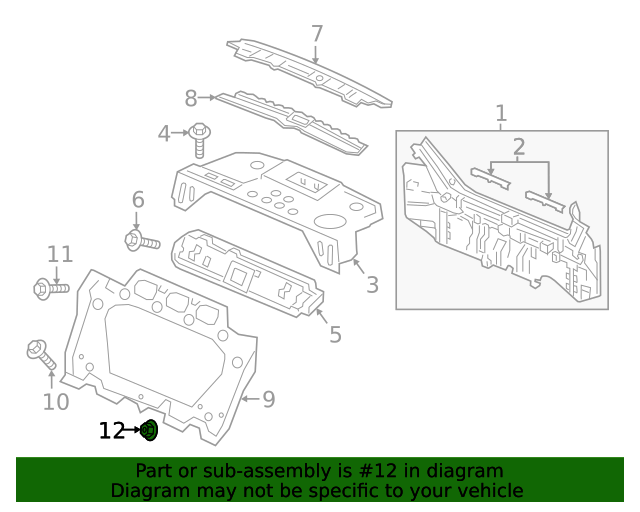 90361-S3Y-003 - Partition Panel Nut 2018-2021 Honda Clarity | Honda ...