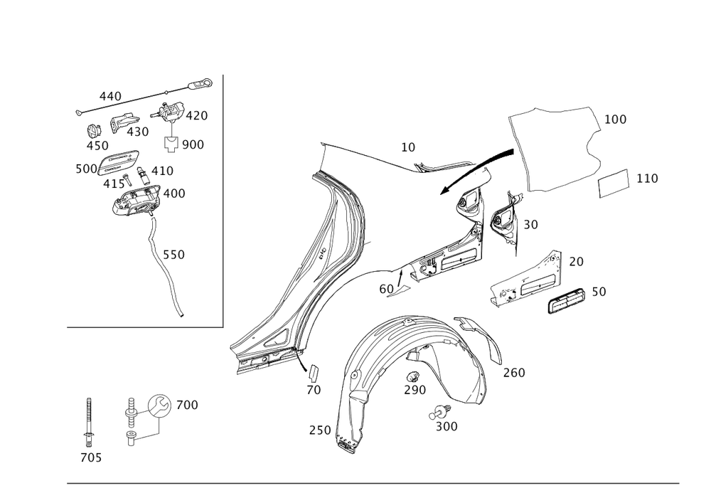 212-757-00-06 - Fuel Filler Flap 2010-2016 Mercedes-Benz | Mercedes ...